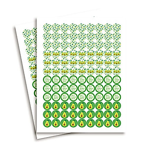 Holy Guacamole Trio of Avocados Birthday Kiss Sticker Labels for Kids, 300 Party Circle Sticker Sized 0.75” for Chocolate Drop Kisses by AmandaCreation, Great for Favors, Treats, Envelopes & Bags