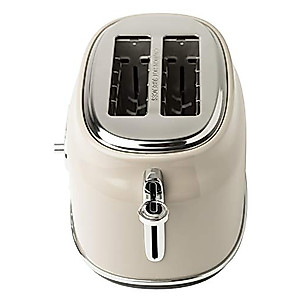 Haden DORSET, Stainless Steel Retro Toaster with Adjustable Browning Control and Cancel, Defrost and Reheat Settings (Putty, 2 Slice)