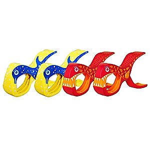 Multifunctional Clips Tuuli, Set of 4 Clothes Beach Towel Pegs, Design Pink Shark and Dolphin