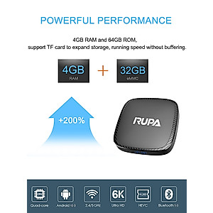 Android10 TV Box Smart TV Box Set Top Box with Mini Wireless Backlit Keyboard /4G RAM 32G ROM/USB 3.0/ Ultra HD 4K/6K /HDR 10+/ Dual Band WiFi 2.4 /5.8GHz /BT4.2