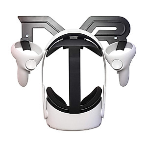 CNBEYOUNG VR Headset Wall Mount Storage Stand Hook Compatible with Quest 3S 3 Quest 2 Pro, Apple Vision Pro, Valve Index, PSVR 2, HTC Vive, Pico 4, Pimax VR MR XR Headsets and Controllers (Black)