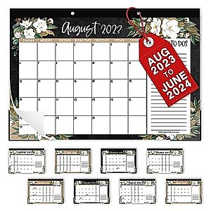Floral Teacher Desk Calendar 2023-2024 - Academic Desk Calendar 2023-2024, 2023 Large Desk Calendar School Year 2023-2024, Calender 2023 Desk Calendar July 2023-2024, Desktop Calendar 2023-2024