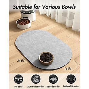 Absorbent Dog Water Mat-Dog Mat for Food and Water Bowl, Quick Dry Pet Feeding Mat, No Stains Dog Food mat, Dog Accessories Pet Supplies Mat-Dog Water Bowl Mat for Messy Drinkers