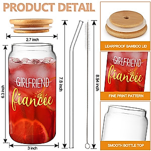 Engagement Gifts For Couples - Fiance Fiancee Wedding Gifts For Him And Her - Bridal Shower Gifts For Her - His And Hers Glass Cup For Mr And Mrs Bride And Groom To Be