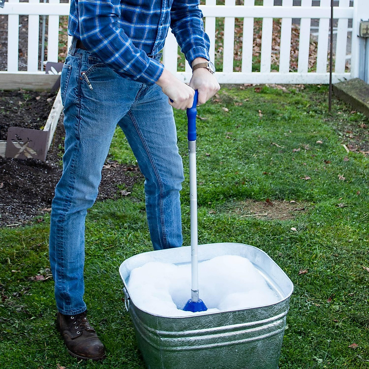 Lehman's Manual Clothes Washer Plunger, Portable Breathing Washing Agitator for Bucket, Sink or Tub - Wash Clothing Without Electricity and Save Energy