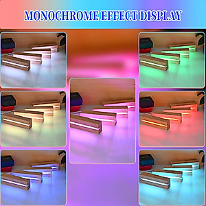 EATAKWARD 4 Pcs 5.9" Wood Rectangle Light Display Pedestal, Wooden LED Display Base Dimmable Colorful Lights Lamp Stand with USB Cable for Acrylic, Crystal, Night Light, Glass Resin Art