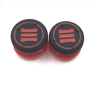 2 PCS Silicone Heightened Joystick Cap Thumbstick Anti-Slip Grip Stick Cap Cover for Playstation 4 PS4 Conteoller (Red)