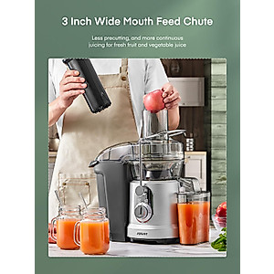 1300W Juicer Machines, Juilist Powerful Juice Extractor Machine with 3.2" Wide Mouth for Whole Fruits & Veggies, Fast Juicing Fruit Juicer for Beet, Celery, Carrot, Apple, Easy to Clean, BPA-Free