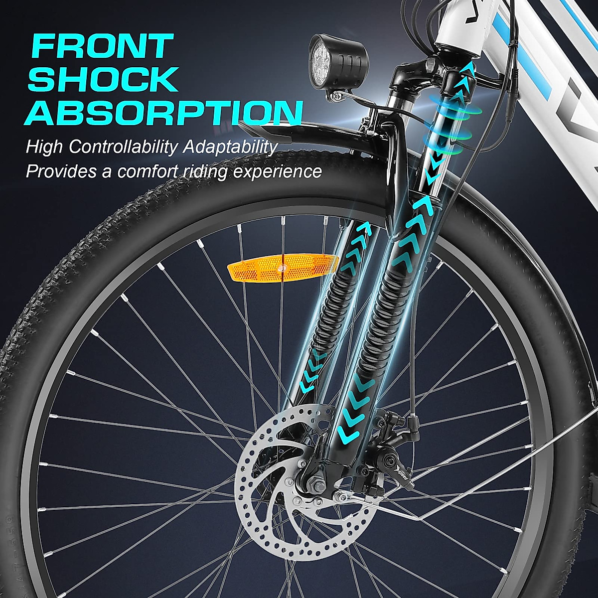 Vivi Electric Bike 500W Commuter Ebike 26" Electric City Cruiser Bicycle, 20 MPH Ebikes for Adults with 48V Removable Battery, Up to 50 Miles, Professional 7 Speed