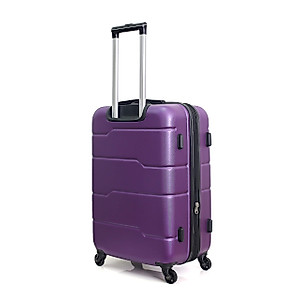 DUKAP RODEZ Hardside Luggage with Ergonomic Handles and TSA Lock | Spacious Traveling Suitcase, Travel Suitcase with Four Spinner Wheels and Studs | 20 Inch Carry On Luggage | Purple