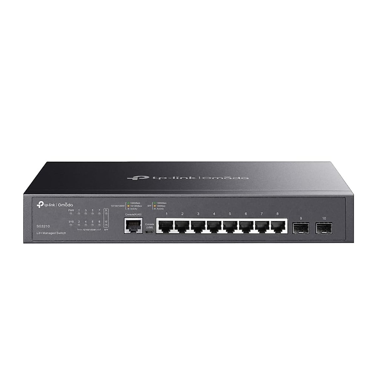 TP-Link 8 Port Gigabit Switch | L2 Managed w/ Console Port | 2 SFP Slots | Rackmount | Limited Lifetime Protection | Support L2/L3/L4 QoS, IGMP and LAG | IPv6 and Static Routing (T2500G-10TS)