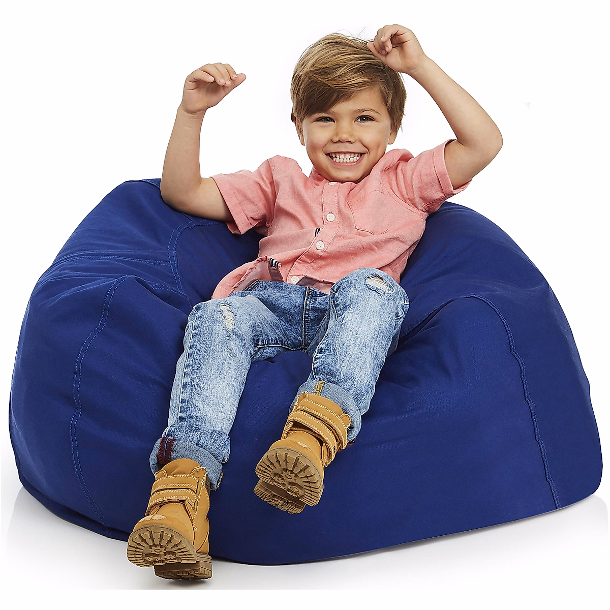 Delmach Bean Bag Chair Cover | Stuffed Animal Storage | 38" Width Extra Large | 100% Cotton Canvas | Double Stitched | Durable Zipper | Fill with Anything Soft | Beans not included