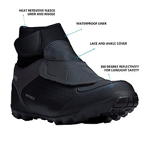 SHIMANO SH-MW501 Affordable SPD Shoe for The Cold and Wet, Black, 7.5-8 Men (EU 41)