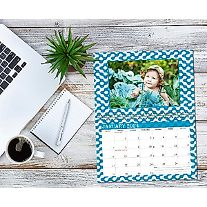 2024 Photo Frame Wall Spiral-bound Calendar (Add Your Own Photos) - 12 Months Desktop/Wall Calendar/Planner - (Geometrics Edition #004)