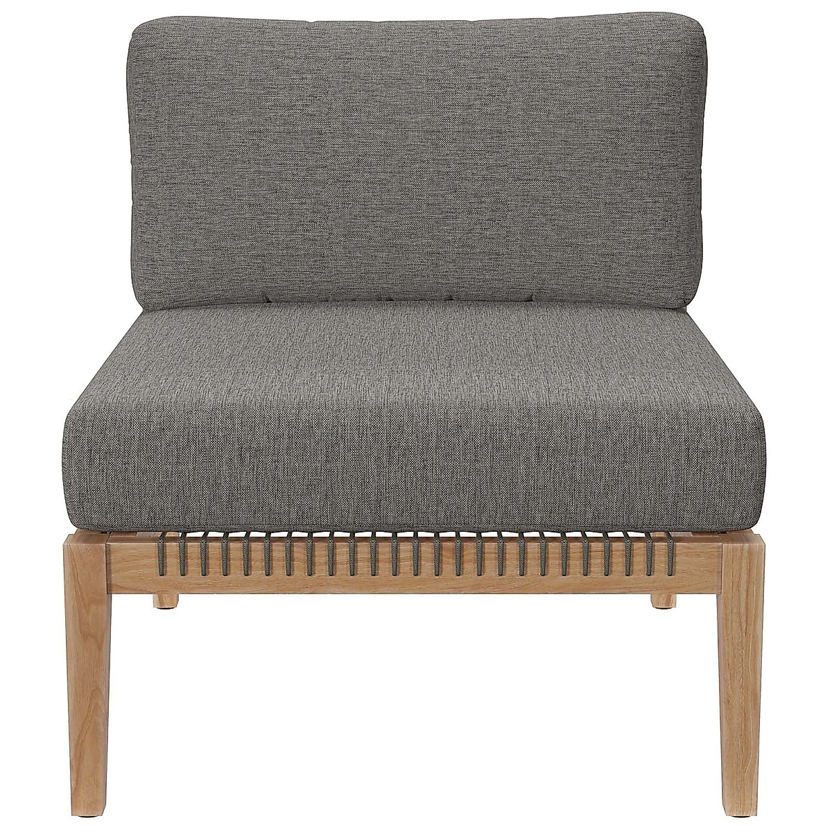 Modway Clearwater Armless Chair, Gray Graphite
