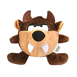 LOONEY TUNES for Pets Brown Tasmanian Devil Taz Ball Body Plush Dog Toy for All Dogs | Squeak Toy for Dogs | Cartoon Character Soft Plush Stuffed Dog Toy