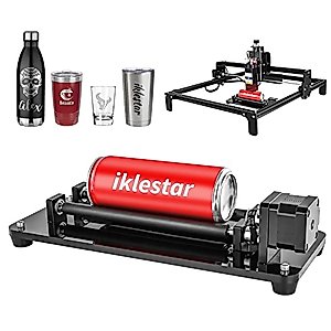 Laser Rotary Attachment for Laser Engraver, CNC Rotary Axis for 360°Engraving Cylindrical Object, Diameter Adjustable, Compatible with CNC Router 3018 and Most Laser Engraving Machine