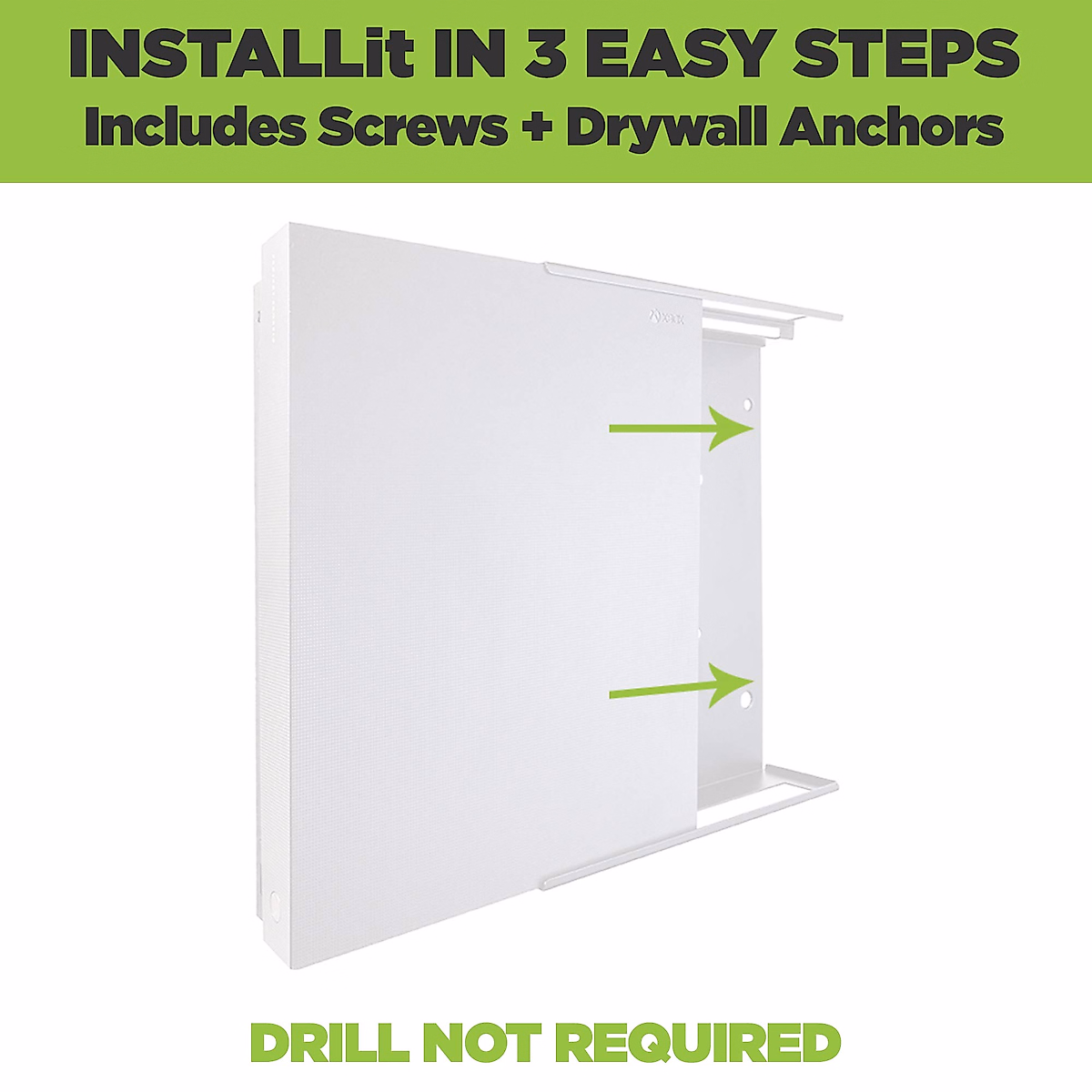 HIDEit Mounts X1X Wall Mount for Xbox One X - Made in USA White Steel Mount for Xbox One X White to Safely Store Your Xbox One X Near or Behind TV