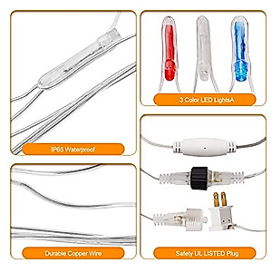 FAMILy LED American Christmas Lights Pleated American Flag Lights 4 x 2 Feet Patriot Decorations Holiday, Garden, Indoor and Outdoor Waterproof Flag Lights （1Pack）