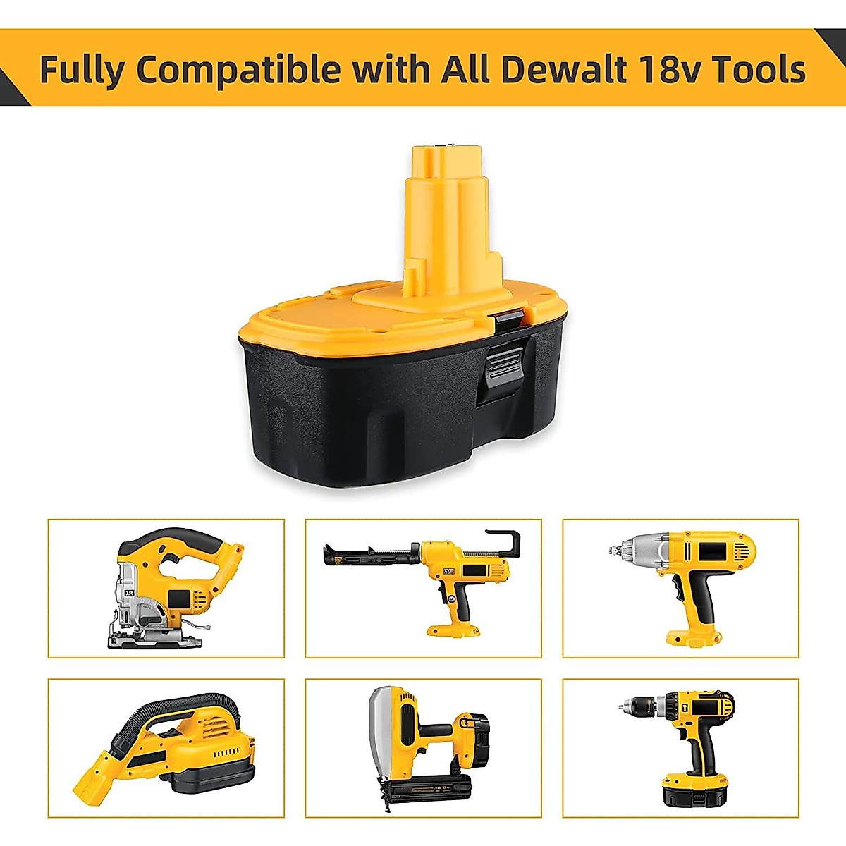 JAUKIST 18V Replacement Battery for DeWalt DC9096 2 Packs 5.0Ah 18 Volt XRP Replacement Batteries for DeWalt DE9096 DC9098 DE9098 DE9098 DW9096 DW9095 Cordless Power Tools