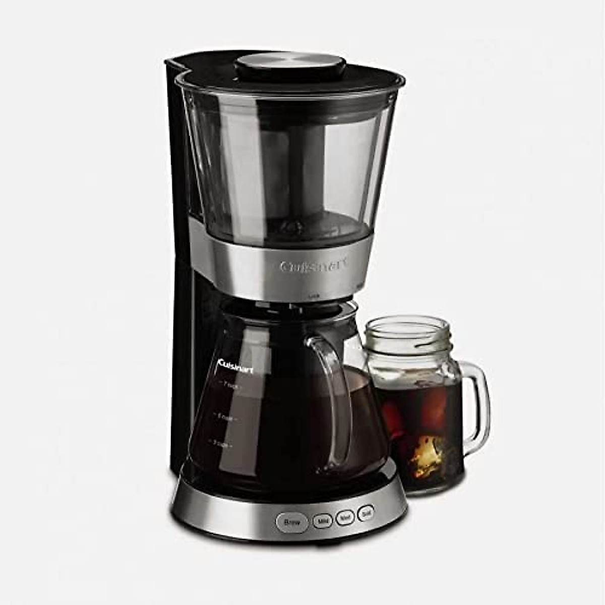 Cuisinart DCB-10P1 Automatic Cold Brew Coffeemaker with 7-Cup Glass Carafe, Black/Stainless