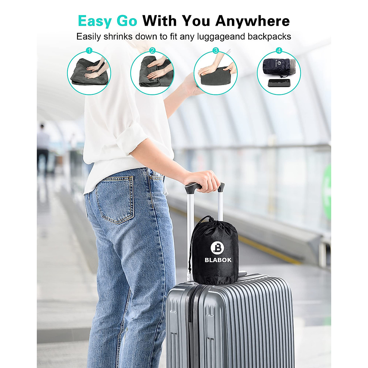 Inflatable Foot Rest for Air Travel, Airplane Footrest Adjustable Height Travel Foot Pillow Kids Bed,Portable Foot Rest Pillow for Kids & Adults on Plane,Car,Train,Office 2Pack (Dark Grey)