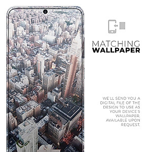 DesignSkinz Vintage Aerial Cityscape Protective Vinyl Decal Wrap Skin Cover Compatible with The Samsung Galaxy S20 (Screen Trim & Back Glass Skin)