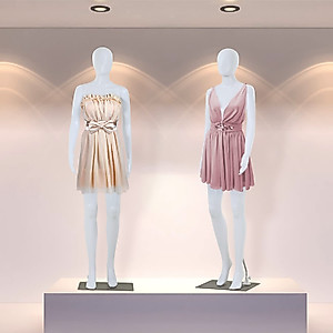 Female Mannequin Full Body 69" High Adjustable Realistic Manikin Torso with Metal Base for Display Women, Plastic Head Turns Poseable Mannequin Stand, White