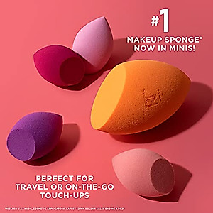 Real Techniques Mini Miracle Complexion Sponge Makeup Blender, Beauty Sponges,(2 Packs of 4, 8 Count Total)