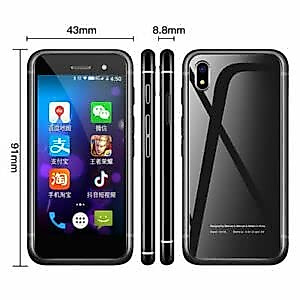 iLight Mini Smartphone XS, World's Smallest 10+ Android Phone 4G LTE, Super Small 2.5" Touch Screen. Global Unlocked - Great for Kids. Pocket Phone Gift. 1GB RAM / 8GB ROM. Tiny iPhone 10s Look Alike