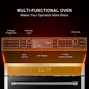 Built In Microwave, GASLAND Chef BMD1602S 24 Inch Built-in Convenction Microwave Oven with 1.6 Cu. Ft Capacity, 1000 Watt, Sensor Cook, Drop Down Door in Stainless Steel