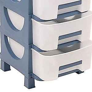 Homeplast Oyma 37 Inch Tall Plastic 5 Drawer Home Storage Indoor/Outdoor Organizer Shelf Unit with Perforated Ventilated Drawers, Blue