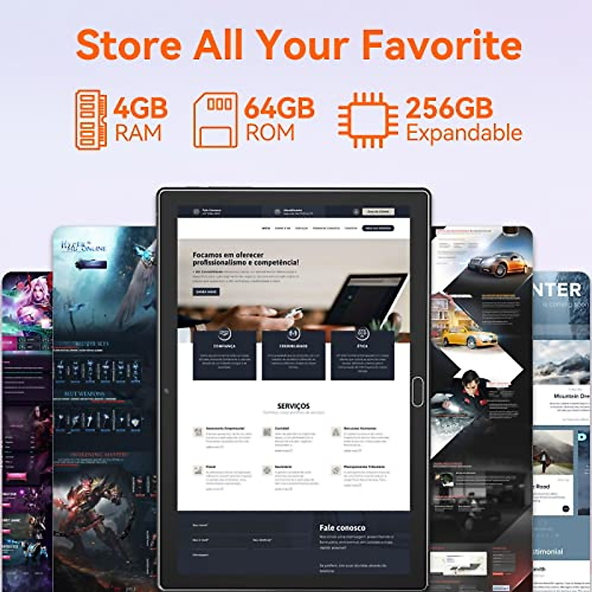 2023 Upgraded Tablet, Android 11.0 Tablet with 64G ROM+4G RAM Mass Storage, Tablet 10.1 inch Large Screen, Octa-Core Processor, 2 Sim Card Slot, 13MP+5MP Dual Cameras, GPS WiFi Bluetooth Support