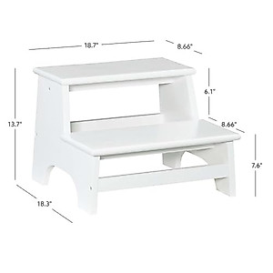 Powell Linon Tyler Wood Bed Step Stool in White