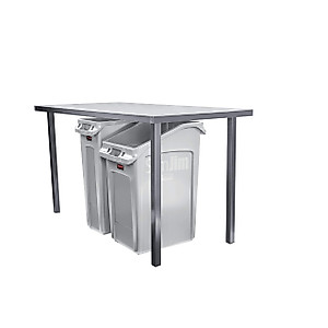 Rubbermaid Commercial Products Slim Jim Under-Counter Trash Can with Venting Channels, 23-Gallon, Gray, Fits Under Desk/Cabinmate/Sink, Pack of 4