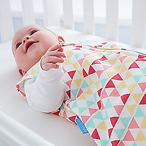 Tommee Tippee Grobag Baby Cotton Sleeping Bag, Sleeping Sack - 1.0 Tog for 69-74 Degree F - Rouge Zig Zag - Medium Size, 6-18 months, Rouge, 6-18 Months
