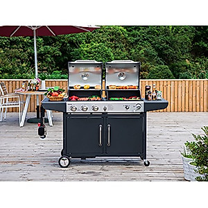 Royal Gourmet ZH3002 3-Burner Cabinet Gas Grill and Charcoal Grill Combo, Black