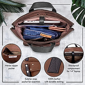 ORNA'S LEATHER ART | SWAN Everyday leather backpack for Women. Practical, Stylish and Spacious Women’s Bag. Real Leather in A Chic Backpack And Contemporary Design, (LIGHT BROWN)