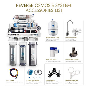 Ukoke RO75GP 6 Stages Reverse Osmosis Water Filtration System, Under ...