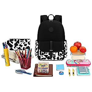 Bluboon Gils Bookbags Middle School Backpack Schoolbag for Teens Girls High School(Cow Print 3 in 1)
