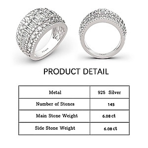 Jeulia Diamond Classic Wide Ring Band:Sterling Silver Brilliant Round Cut Women's Eternity Band Wedding Anniversary Promise Bridal Sets Christmas Thanksgiving Jewelry with Gift Box (White Diamond, 10)