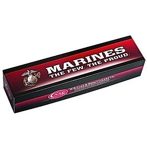 Case Military 00334 USMC Knife with Fixed 1095 Carbon Blade Genuine Leather Sheath Genuine Leather Handle,Brown USMC