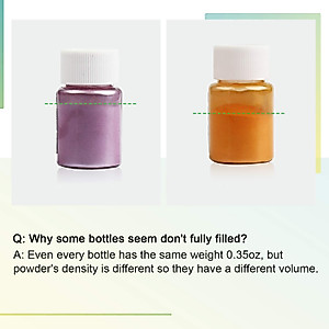 LET'S RESIN Mica Powder, 24 * 10g Color Resin Pigment Powder, Natural Epoxy Resin Mica Powder for Soap Dye, Slime, Nail Polish, Bath Bomb, Makeup, DIY Craft and Candle Making