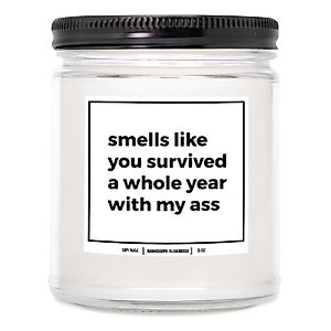 YouNique Designs 1st Anniversary Candle - 1 Year Dating Anniversary for Boyfriend, Girlfriend - 1 Year Anniversary Present for Wife, Husband - 1st Anniversary Candle Ideas (Mahogany Teakwood)