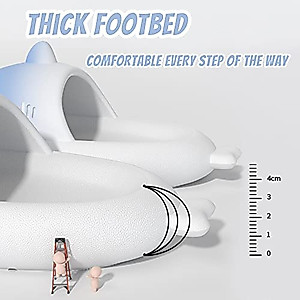 Mdnfdap Gradient Shark Slides for kids 2023 Summer Slippers Sandals Anti-Slip Cloud Slippers Open Toe EVA Lightweight Sole Casual Beach Shoes -(Purple rainbow) 200