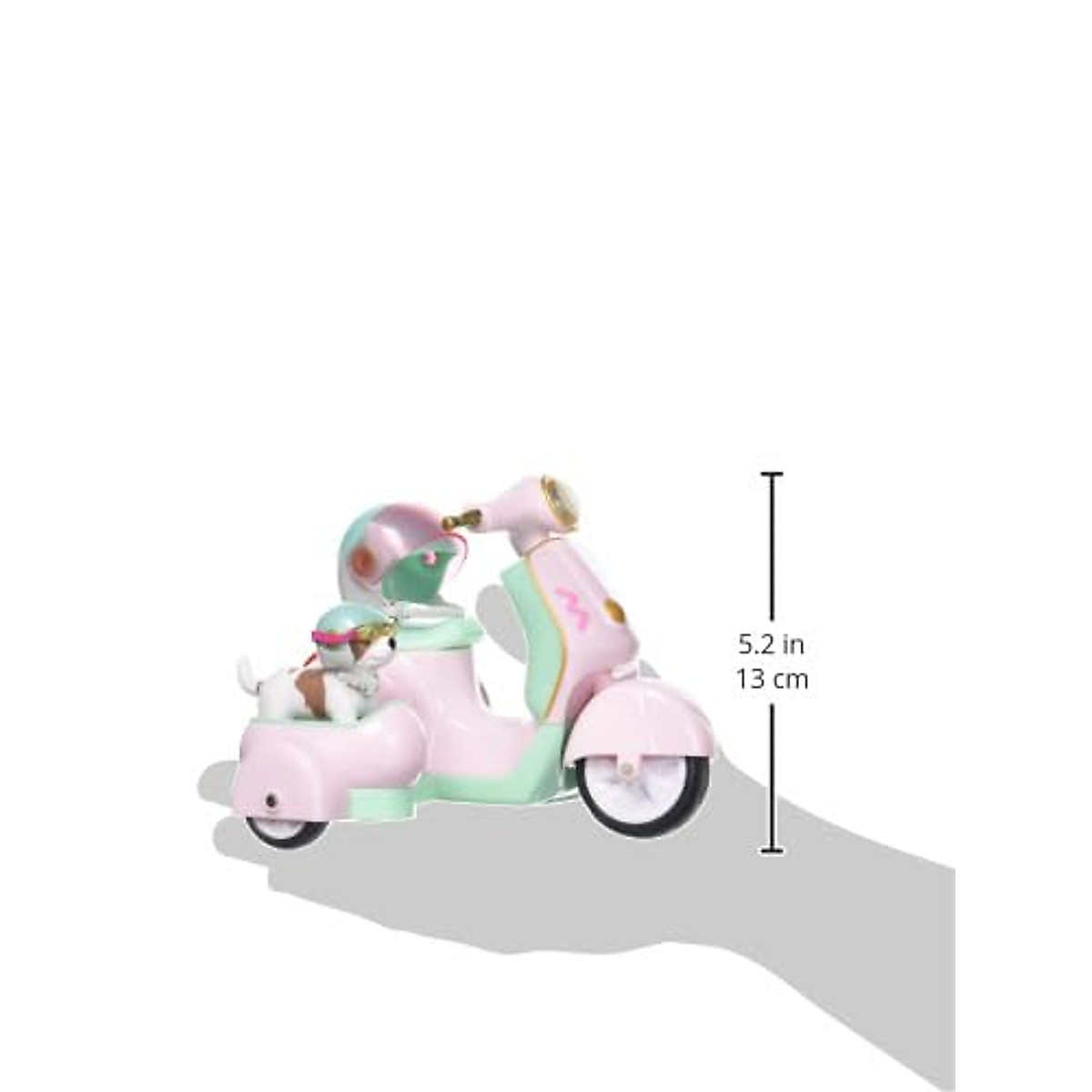 Lori Dolls – Toy Scooter for Mini Dolls – Vehicle with Accessories – Toy Dog with Helmet & Goggles – Working Lights & Sounds – Let’s Go for a Spin Scooter – 3 Years +