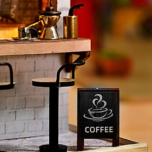 Lannso DIY Dollhouse Miniature Kit, Doll House Kit with Dust Proof Cover, Mini Handmade Wooden Dollhouse Toys for Adult Gift(QT48)