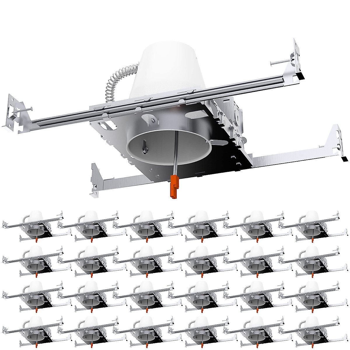 Sunco 24 Pack 4 Inch Recessed Lighting Housing Can Light New Construction Air Tight Steel Ceiling Can 120-277V Hard Wired TP24 Connector Easy Install IC Rated, UL Listed