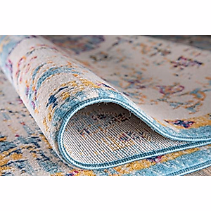 Rugshop Vintage Traditional Bohemian Area Rug 5' x 7' Blue