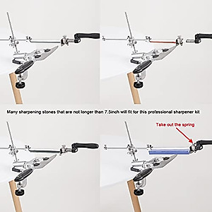 RUIXIN PRO RX-009 Professional Knife Sharpener with 12 Whetstones, 360° Rotation Flip Design Fixed-Angle Stainless Steel Kitchen Chef Knife Sharpening Kit Holding System Tools